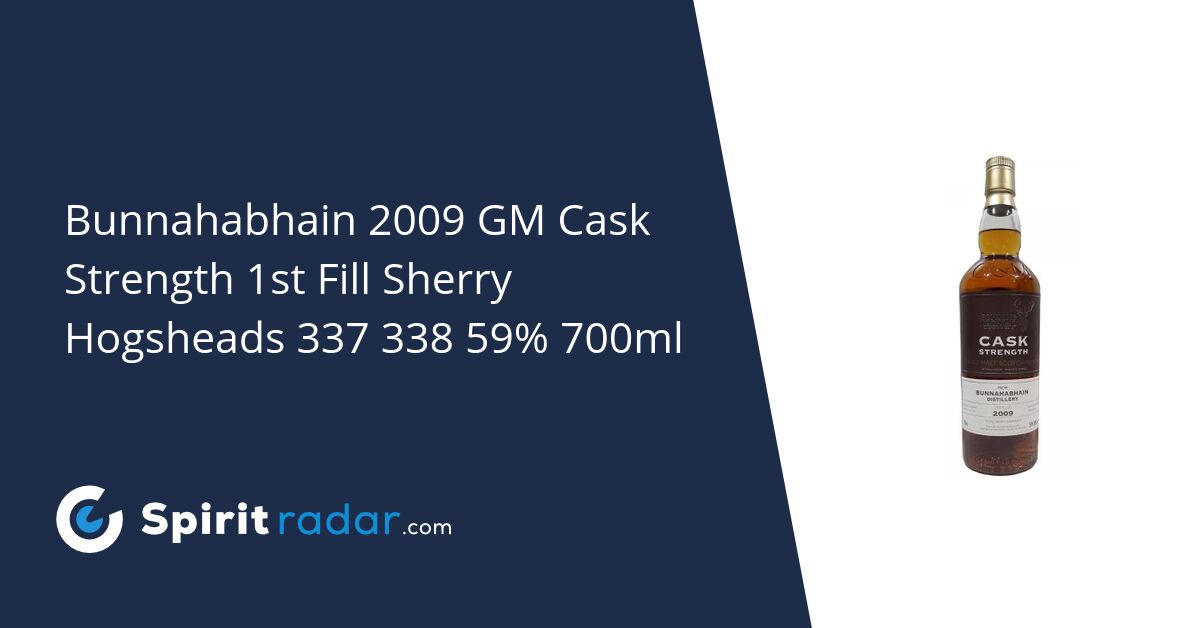 Bunnahabhain 2009 GM Cask Strength 1st Fill Sherry Hogsheads 337 338 59% 700ml - Spirit Radar
