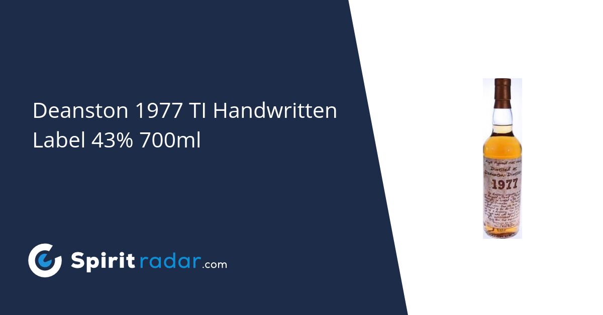 Deanston 1977 TI Handwritten Label 43% 700ml - Spirit Radar