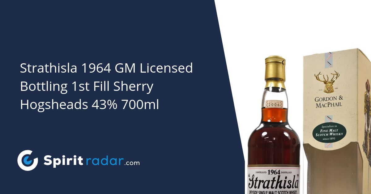 Strathisla 1964 GM Licensed Bottling 1st Fill Sherry Hogsheads 43% ...