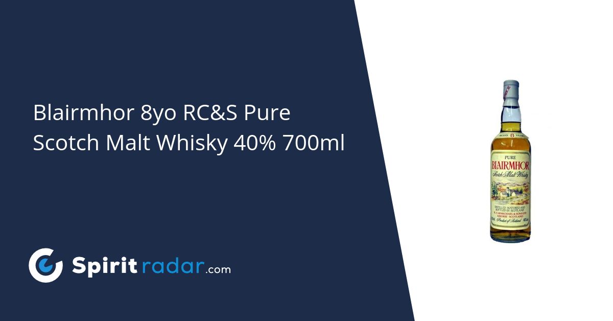 Blairmhor 8yo RC&S Pure Scotch Malt Whisky 40% 700ml - Spirit Radar