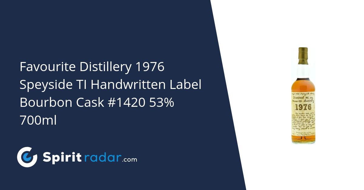 Favourite Distillery 1976 Speyside TI Handwritten Label Bourbon Cask ...