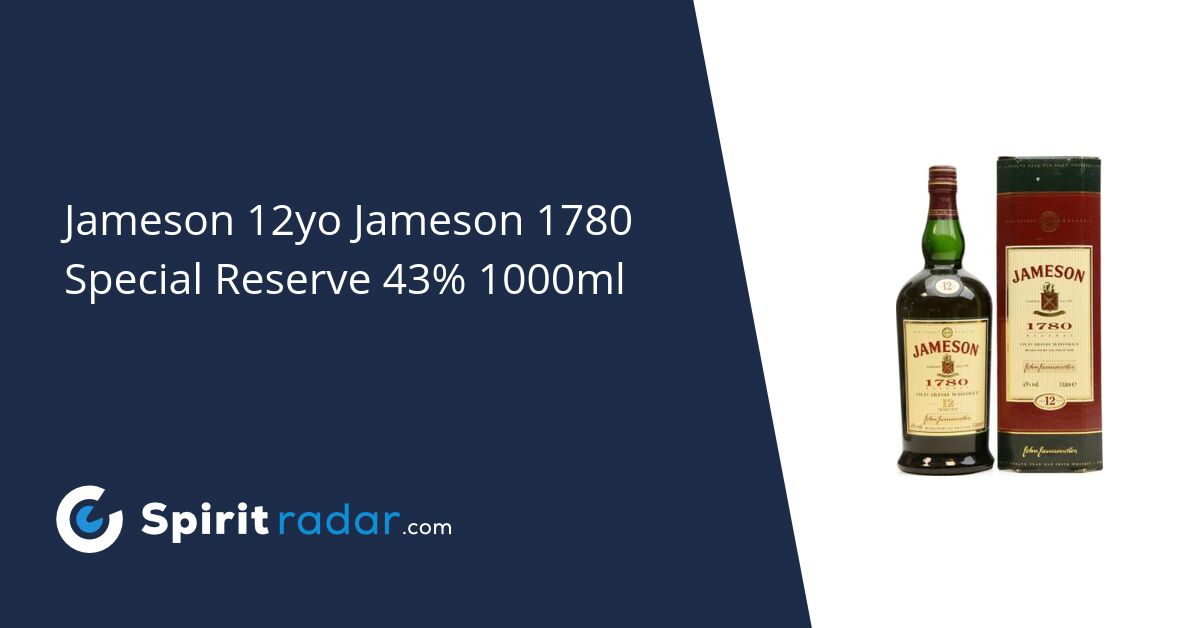 Jameson 12yo Jameson 1780 Special Reserve 43% 1000ml - Spirit Radar