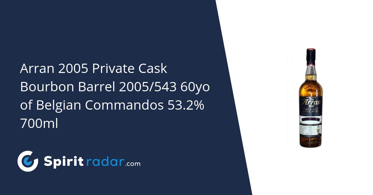 Arran 2005 Private Cask Bourbon Barrel 2005/543 60yo of Belgian Commandos 53.2% 700ml - Spirit Radar