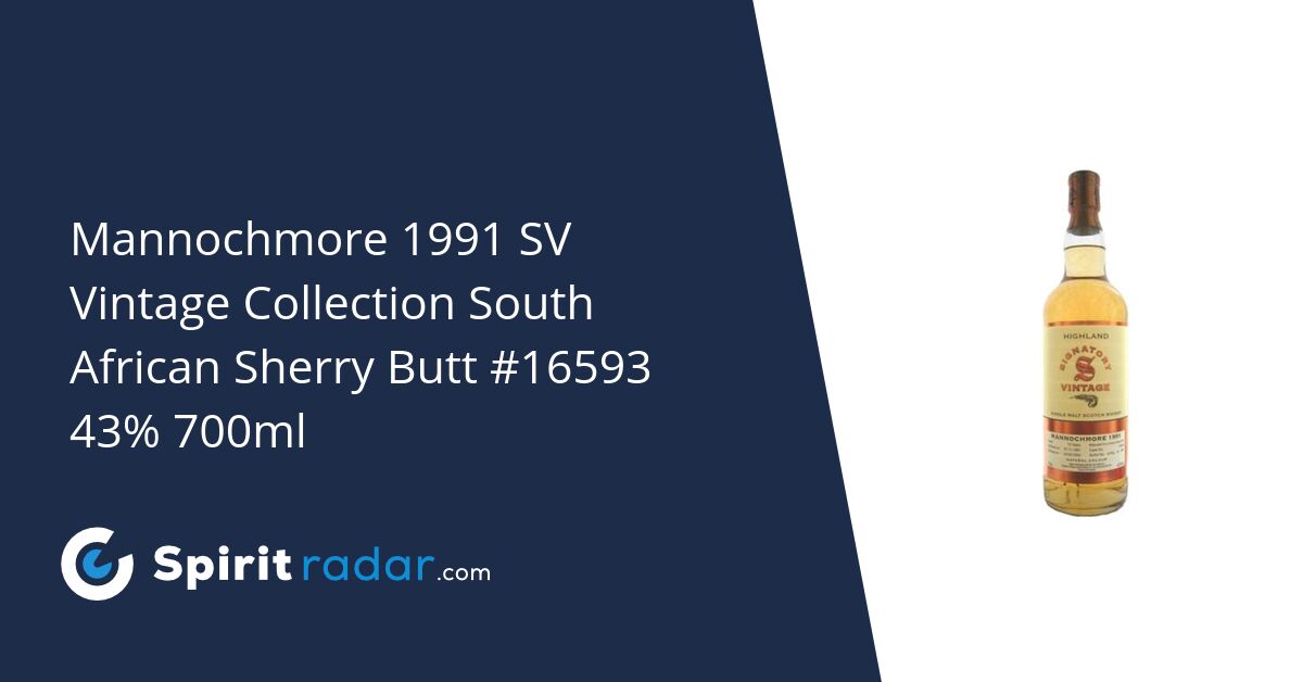 Mannochmore 1991 SV Vintage Collection South African Sherry Butt #16593 ...
