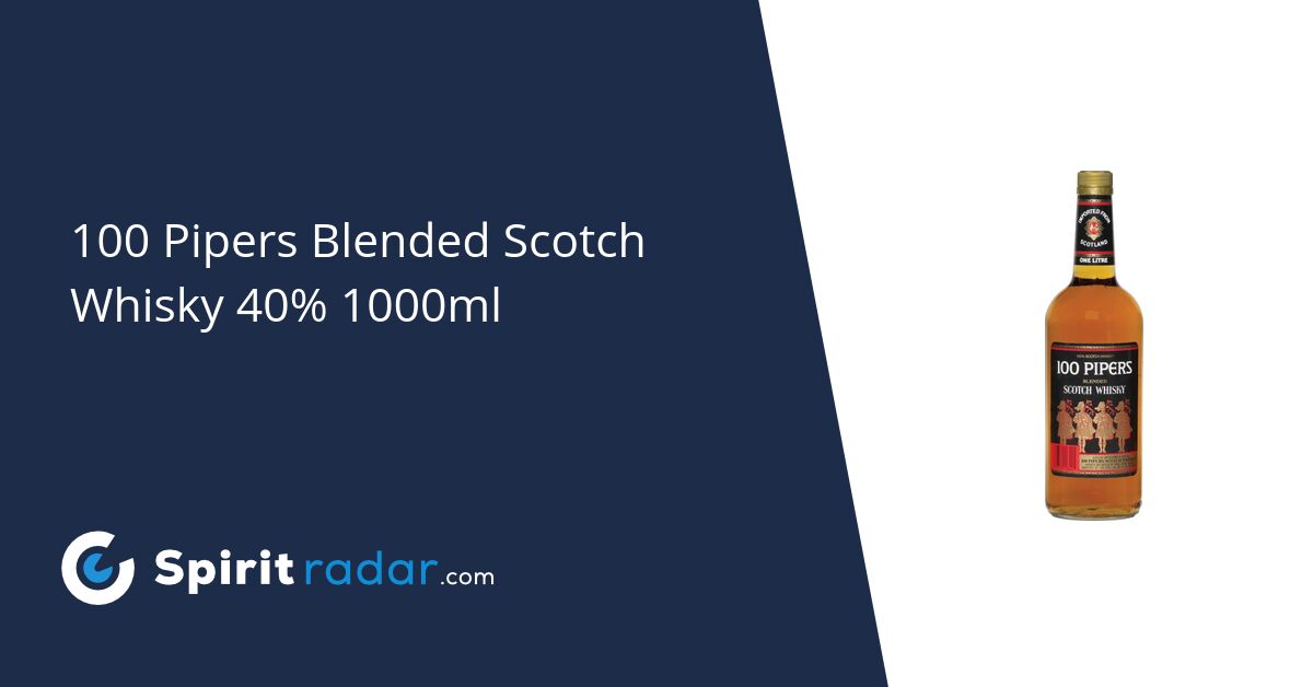 100 Pipers Blended Scotch Whisky 40% 1000ml - Spirit Radar