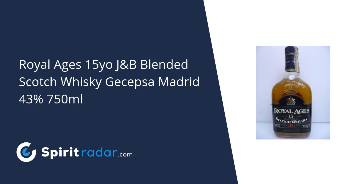 Royal Ages 15yo J&B Blended Scotch Whisky Gecepsa Madrid 43% 750ml - Spirit Radar