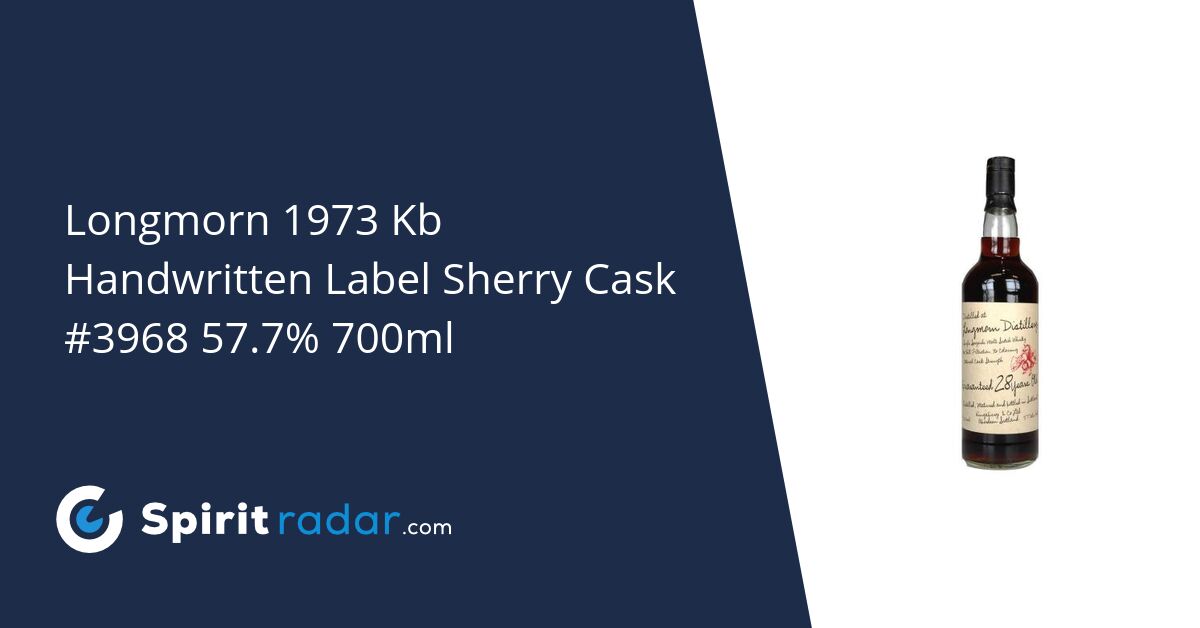 Longmorn 1973 Kb Handwritten Label Sherry Cask #3968 57.7% 700ml - Spirit Radar
