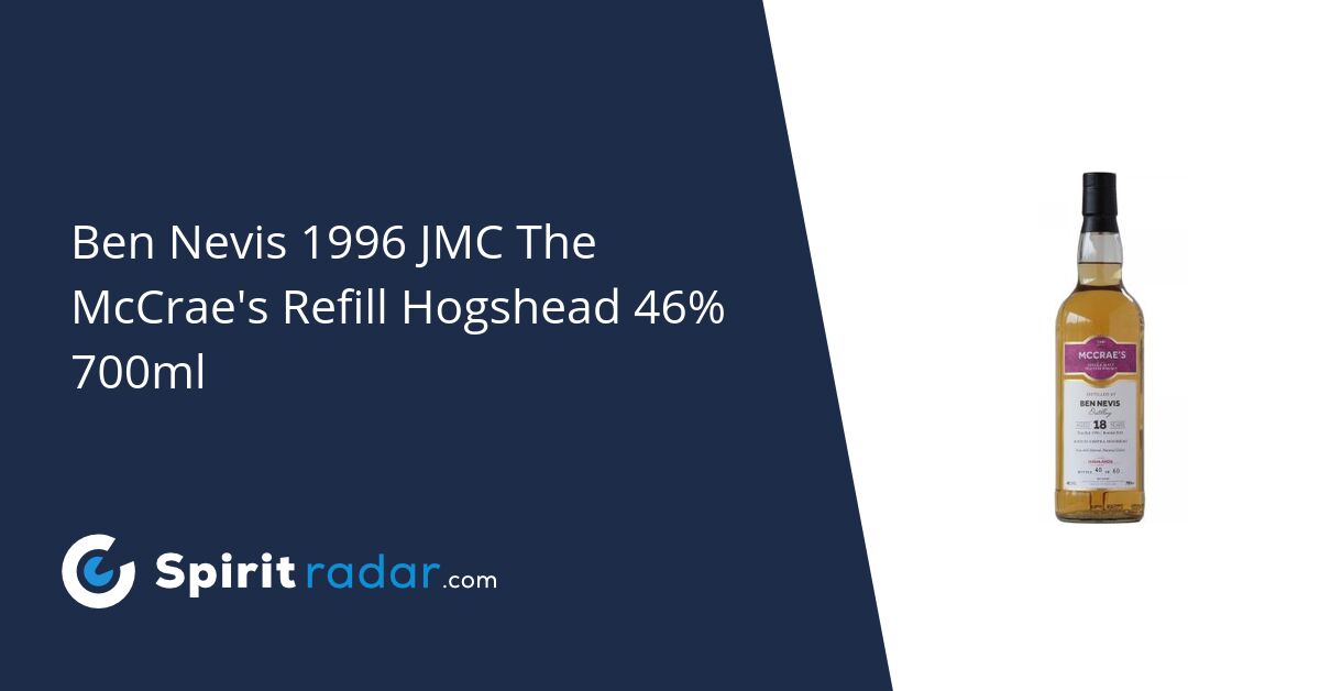 Ben Nevis 1996 JMC The McCrae's Refill Hogshead 46% 700ml - Spirit Radar