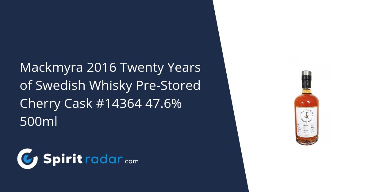 Mackmyra 2016 Twenty Years of Swedish Whisky Pre-Stored Cherry Cask ...