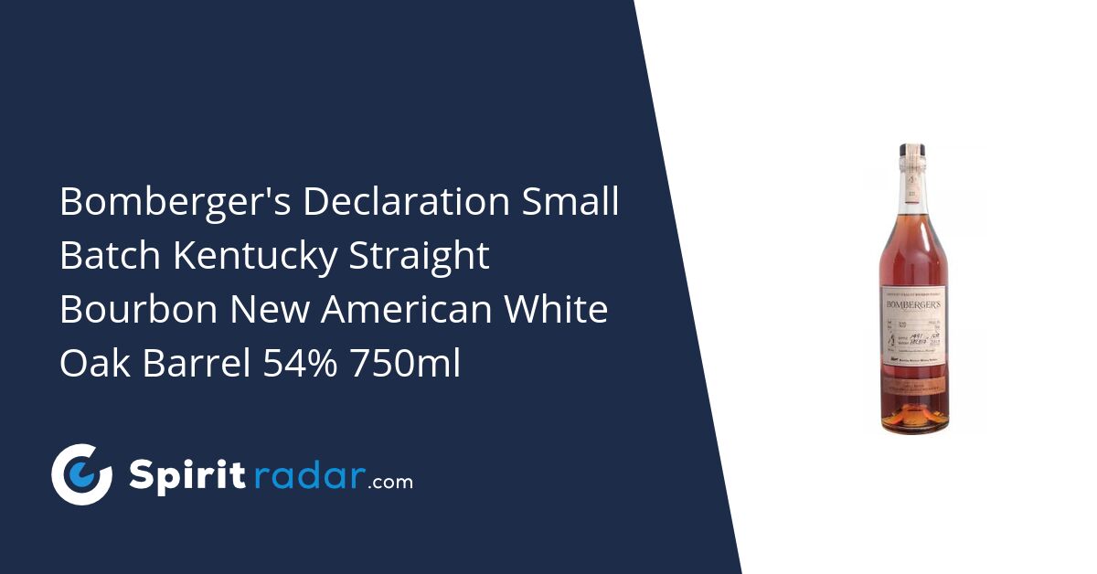 Bomberger's Declaration Small Batch Kentucky Straight Bourbon New ...