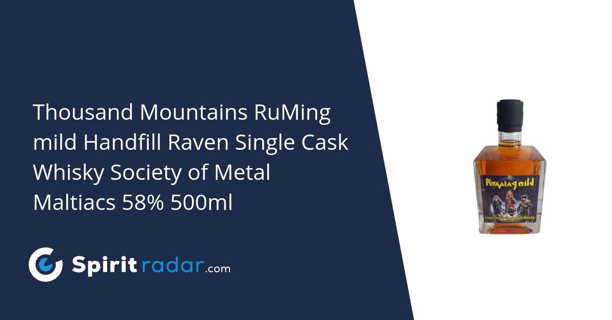 Thousand Mountains RuMing mild Handfill Raven Single Cask Whisky ...