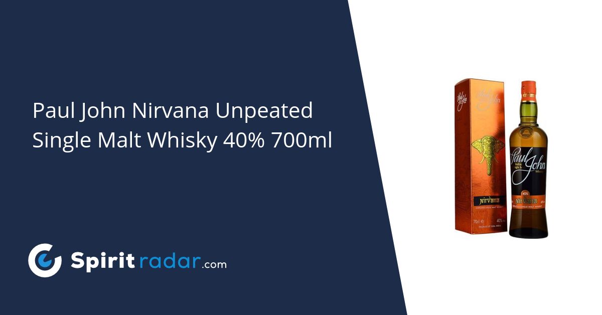 Paul John Nirvana Unpeated Single Malt Whisky Batch 01 40% 700ml ...