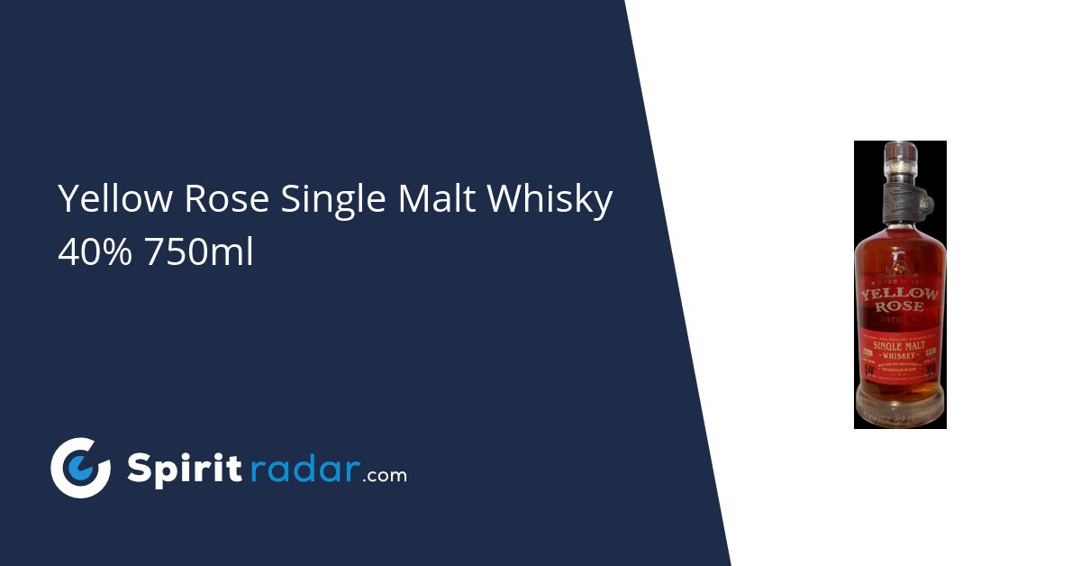 Yellow Rose Single Malt Whisky 40% 750ml - Spirit Radar