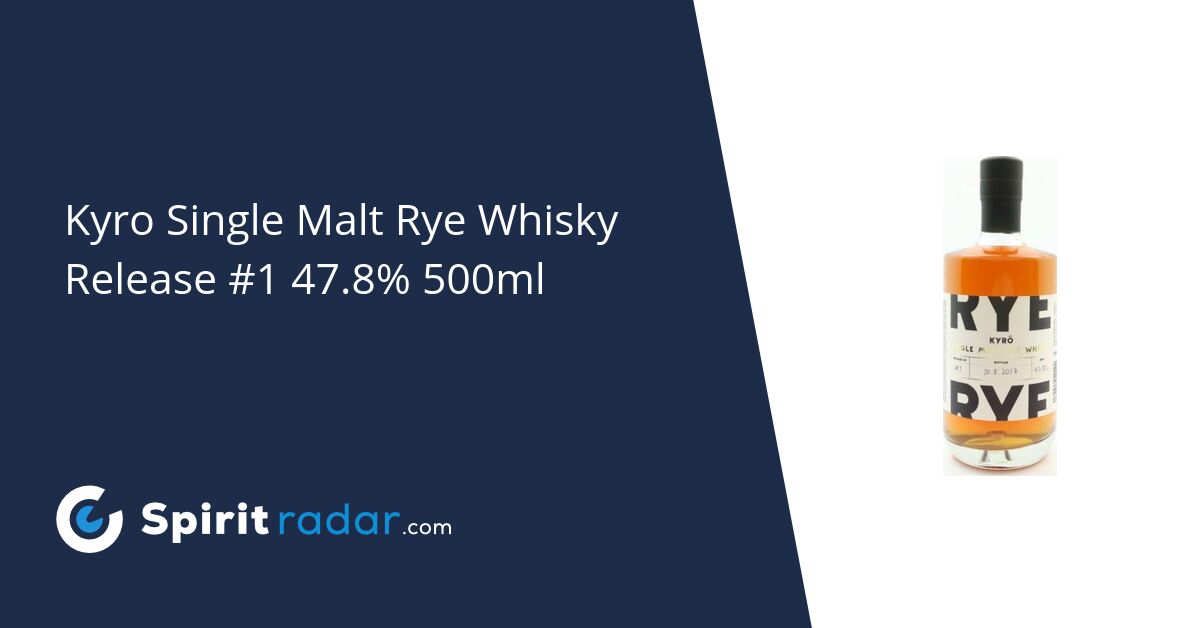 Kyro Single Malt Rye Whisky Release #1 47.8% 500ml - Spirit Radar
