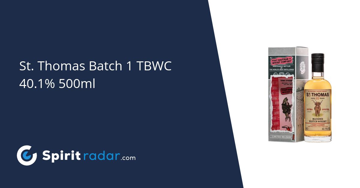 St. Thomas Batch 1 TBWC 40.1% 500ml - Spirit Radar